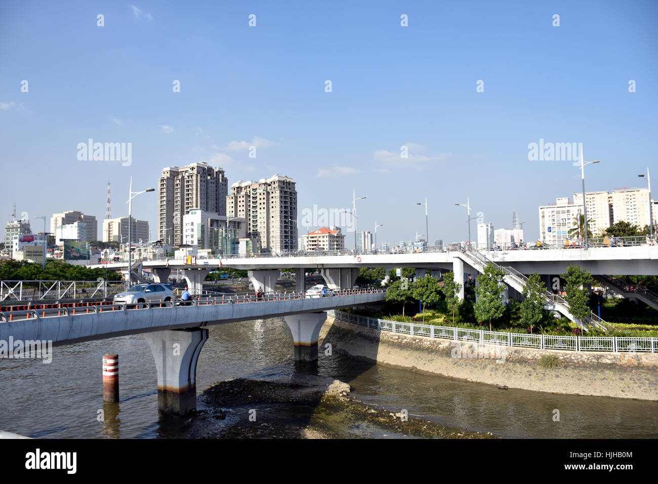 Bridge crossing Saigon River, Ho Chi Minh City, Vietnam Stock Photo - Alamy