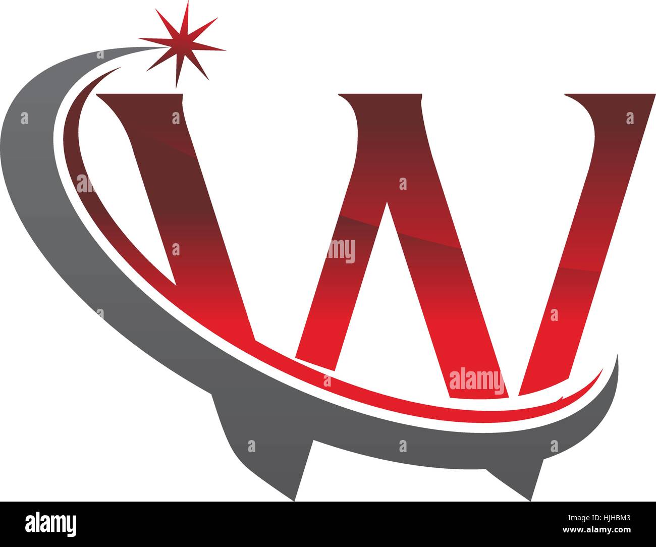 Star Swoosh Letter W Stock Vector Image & Art - Alamy