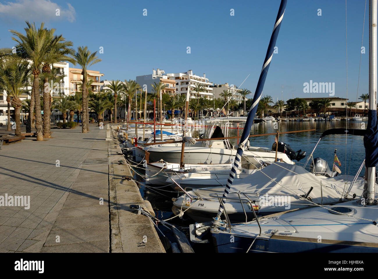 promenade at the port of port de alcudia Stock Photo - Alamy