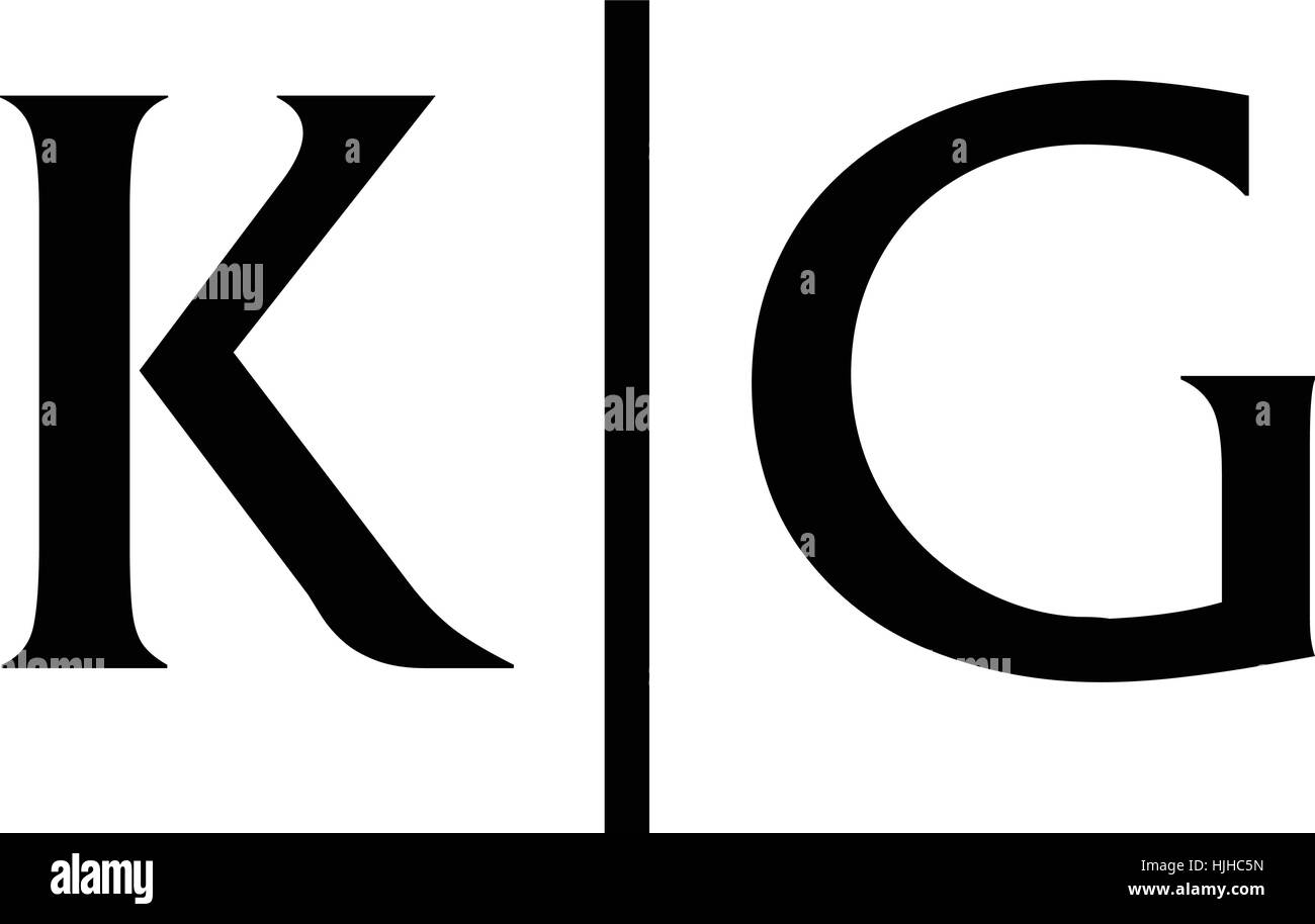 Initial kg letter with swoosh logo hi-res stock photography and images ...