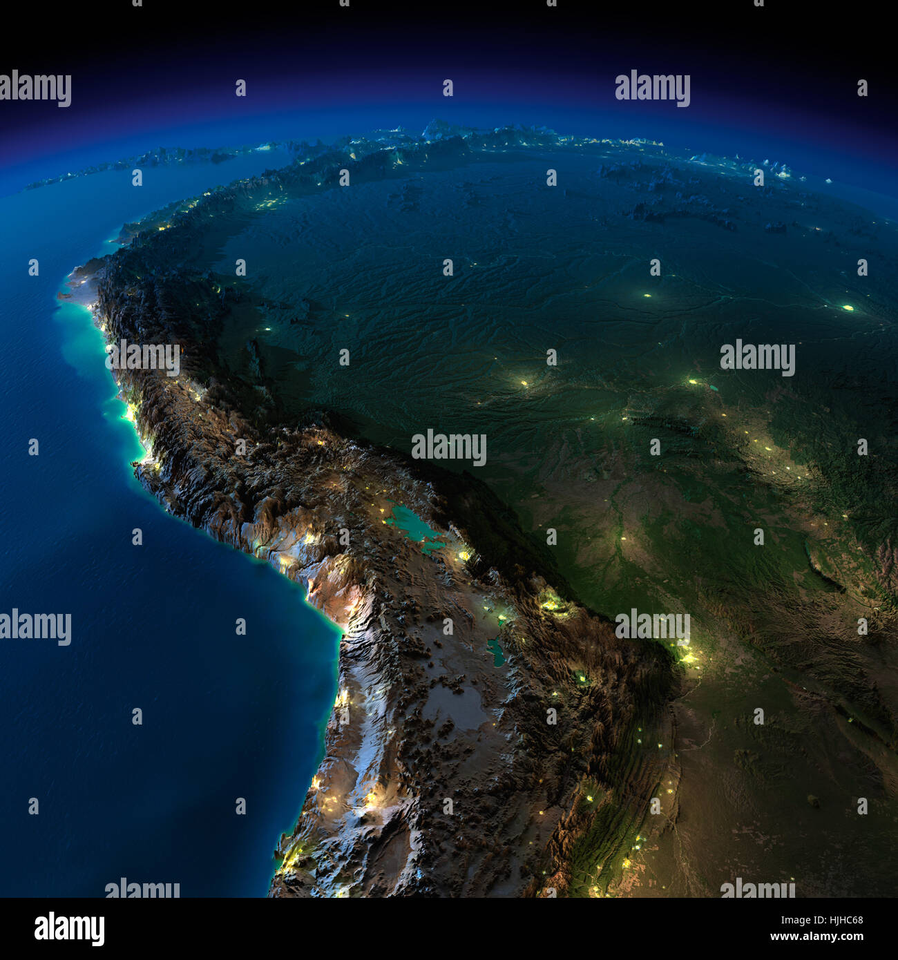 Colombia relief map hi-res stock photography and images - Alamy