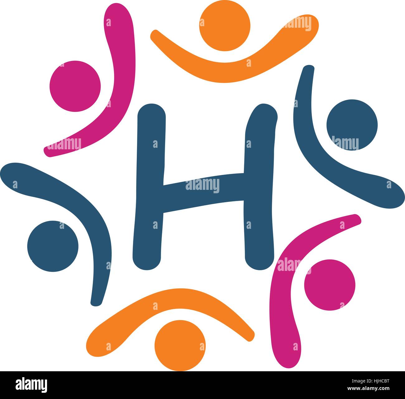 Friendship Teamwork Parenting Letter H Stock Vector Image & Art - Alamy