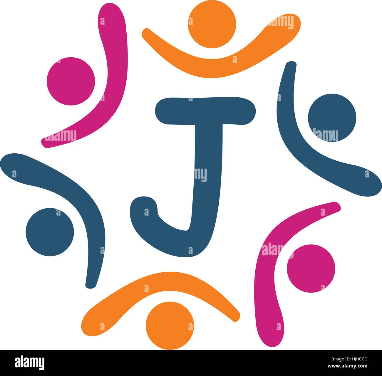 Friendship Teamwork Parenting Letter J Stock Vector Image & Art - Alamy