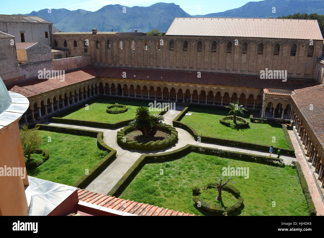 the inner courtyard of the old monastery in monreale Stock Photo - Alamy