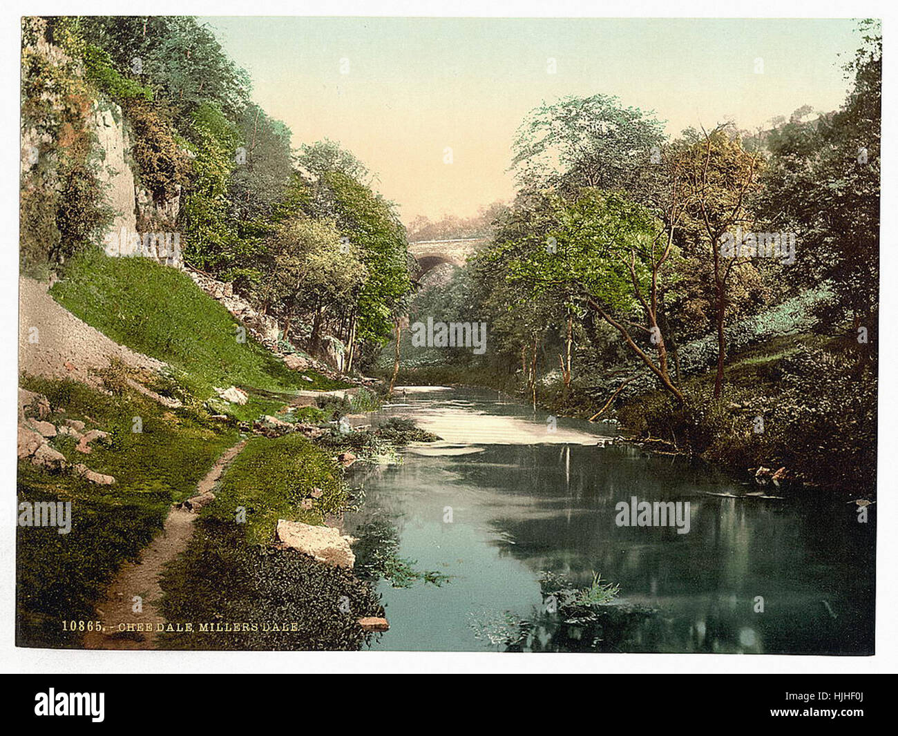 Chee Dale, Miller's Dale, Derbyshire, England - Photochrom XIXth ...