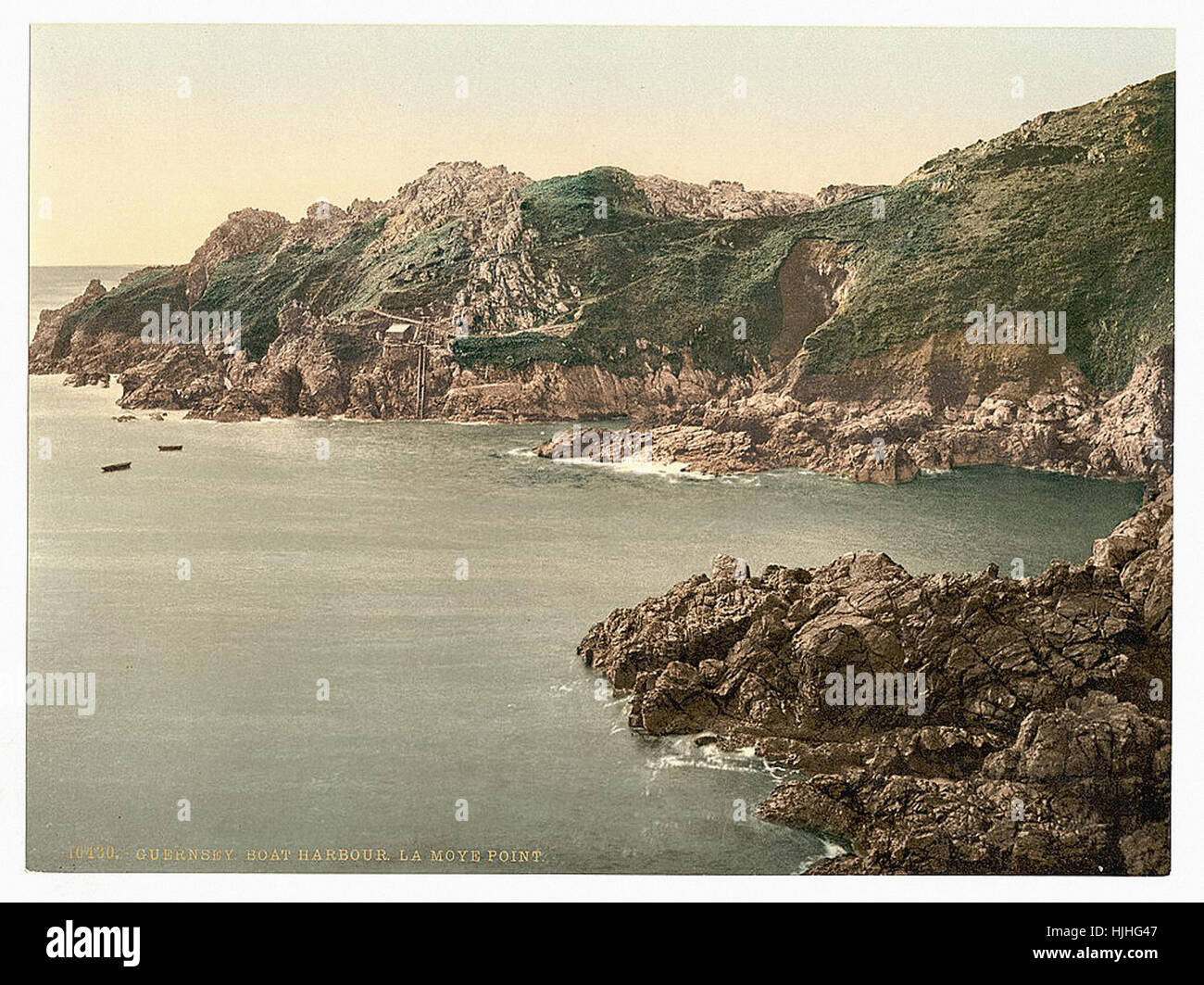 Guernsey, boat harbor, La Maye Point, Channel Islands - Photochrom ...