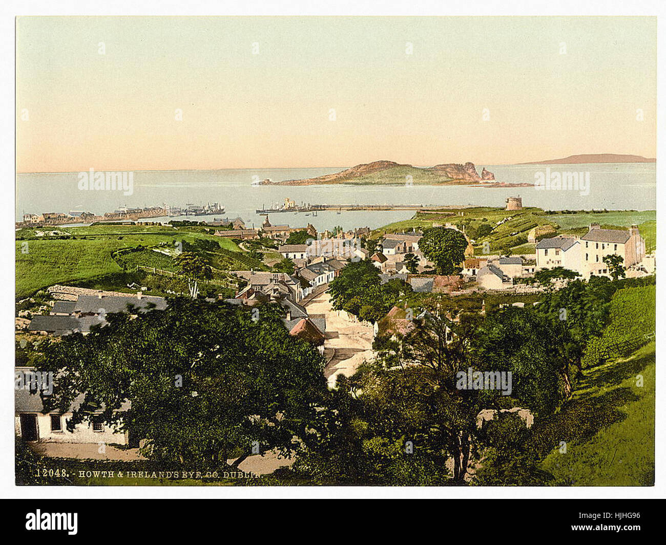 Howth and Ireland's Eye. County Dublin, Ireland - Photochrom XIXth ...