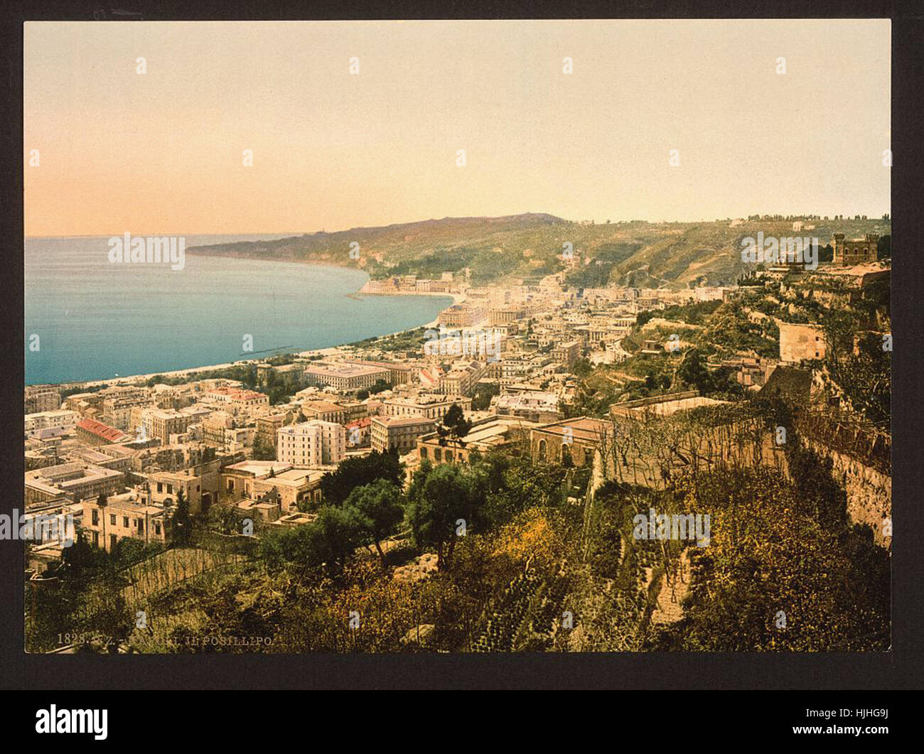 Il Posillipo, Naples, Italy - Photochrom XIXth century Stock Photo - Alamy
