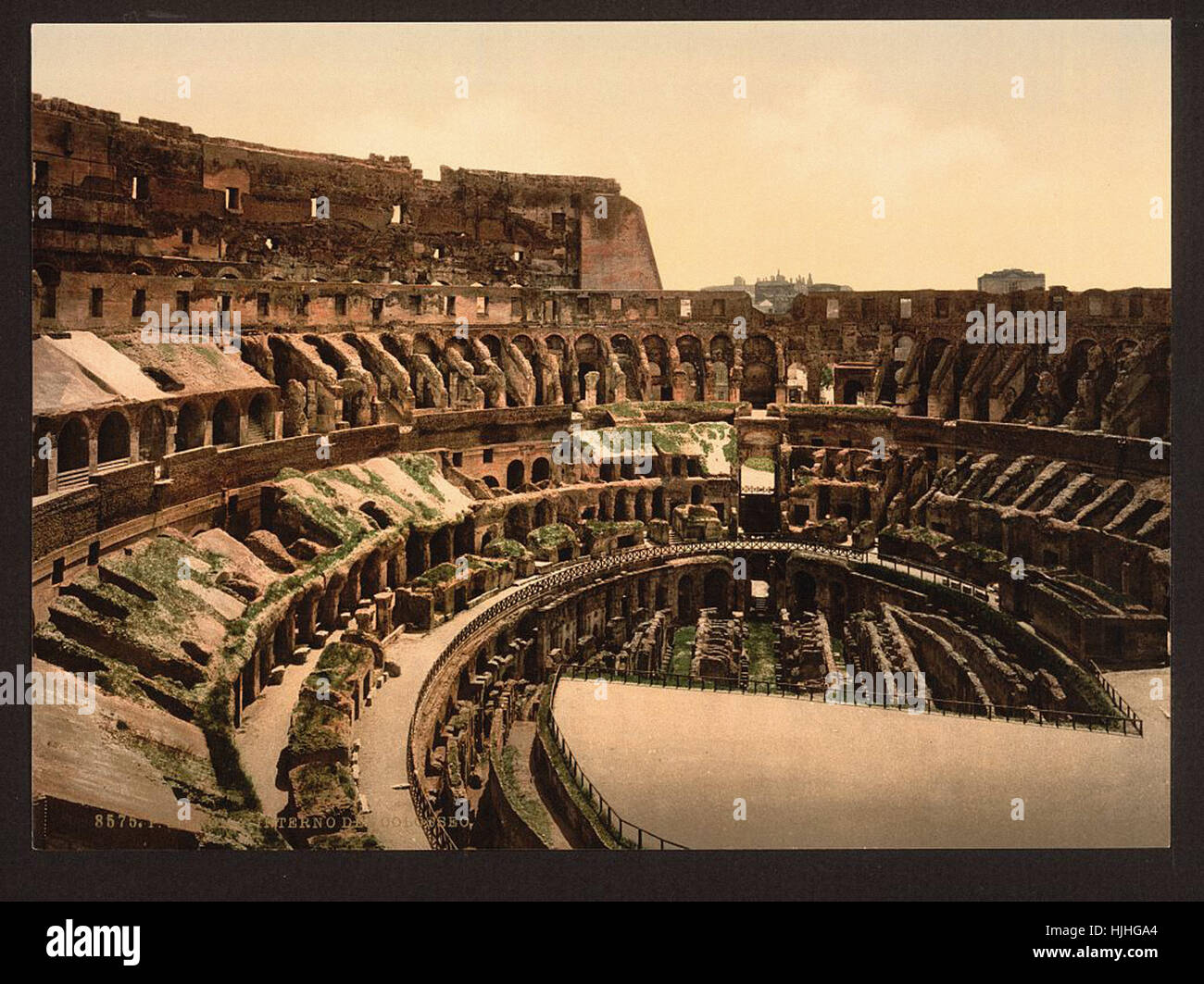 Interior of Coliseum, Rome, Italy - Photochrom XIXth century Stock ...