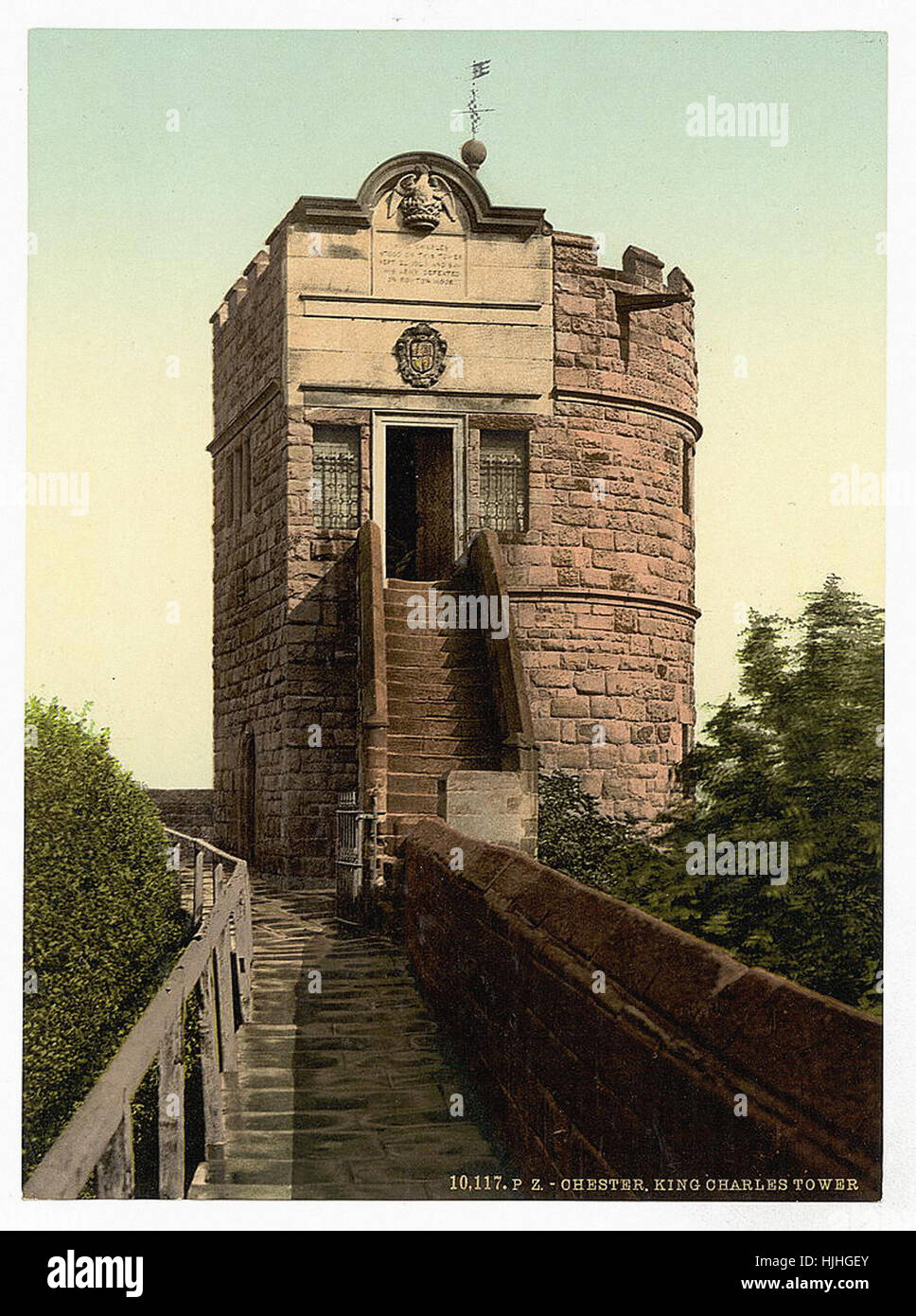 King Charles' Tower, Chester, England - Photochrom XIXth century Stock ...