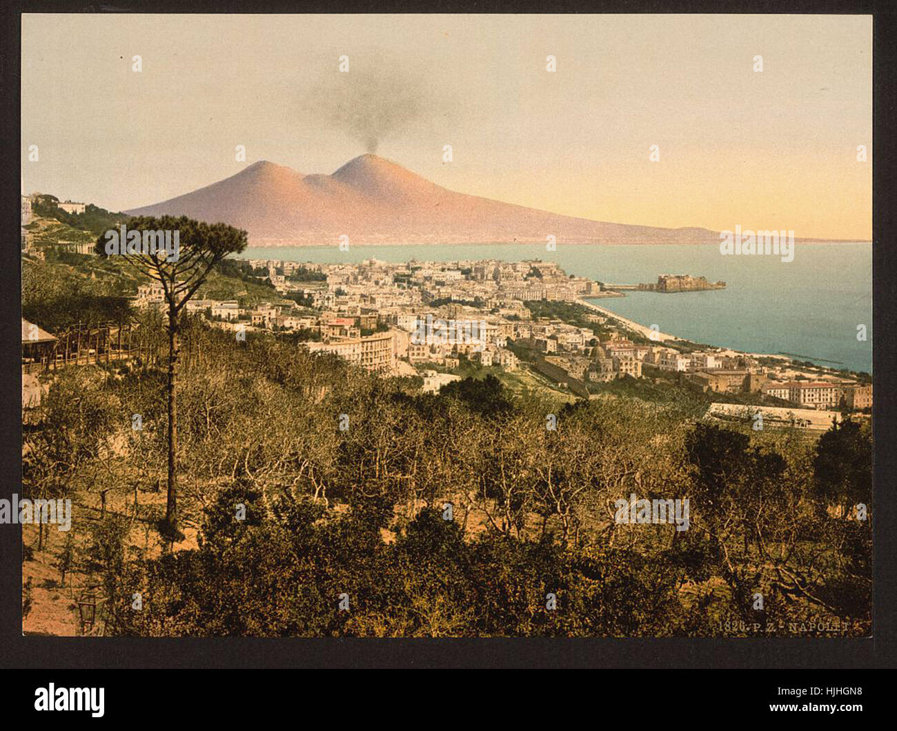 Milan (i.e. Naples) and Mount Vesuvius I, Italy - Photochrom XIXth ...