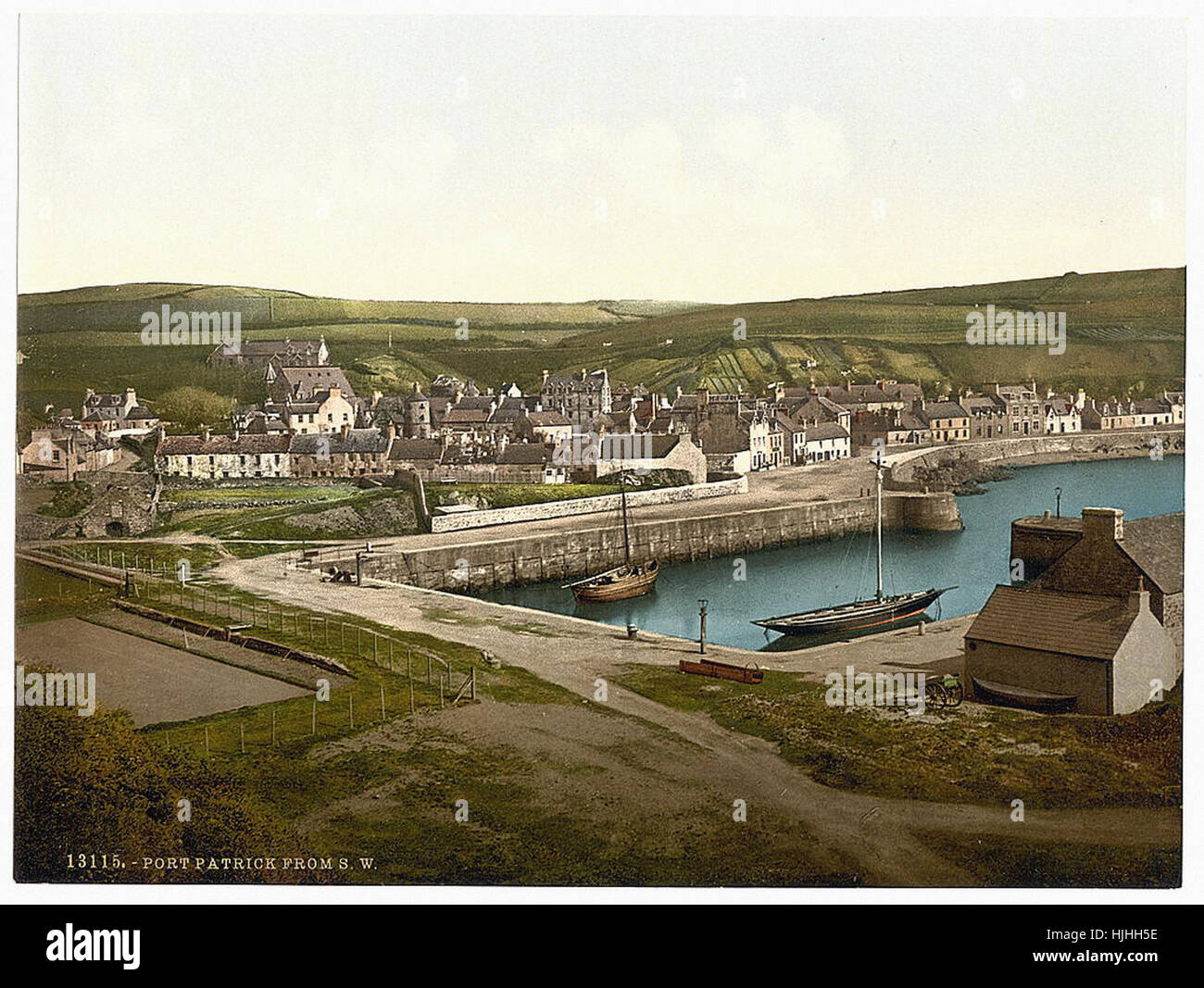 Port Patrick from the southwest, Scotland - Photochrom XIXth century ...