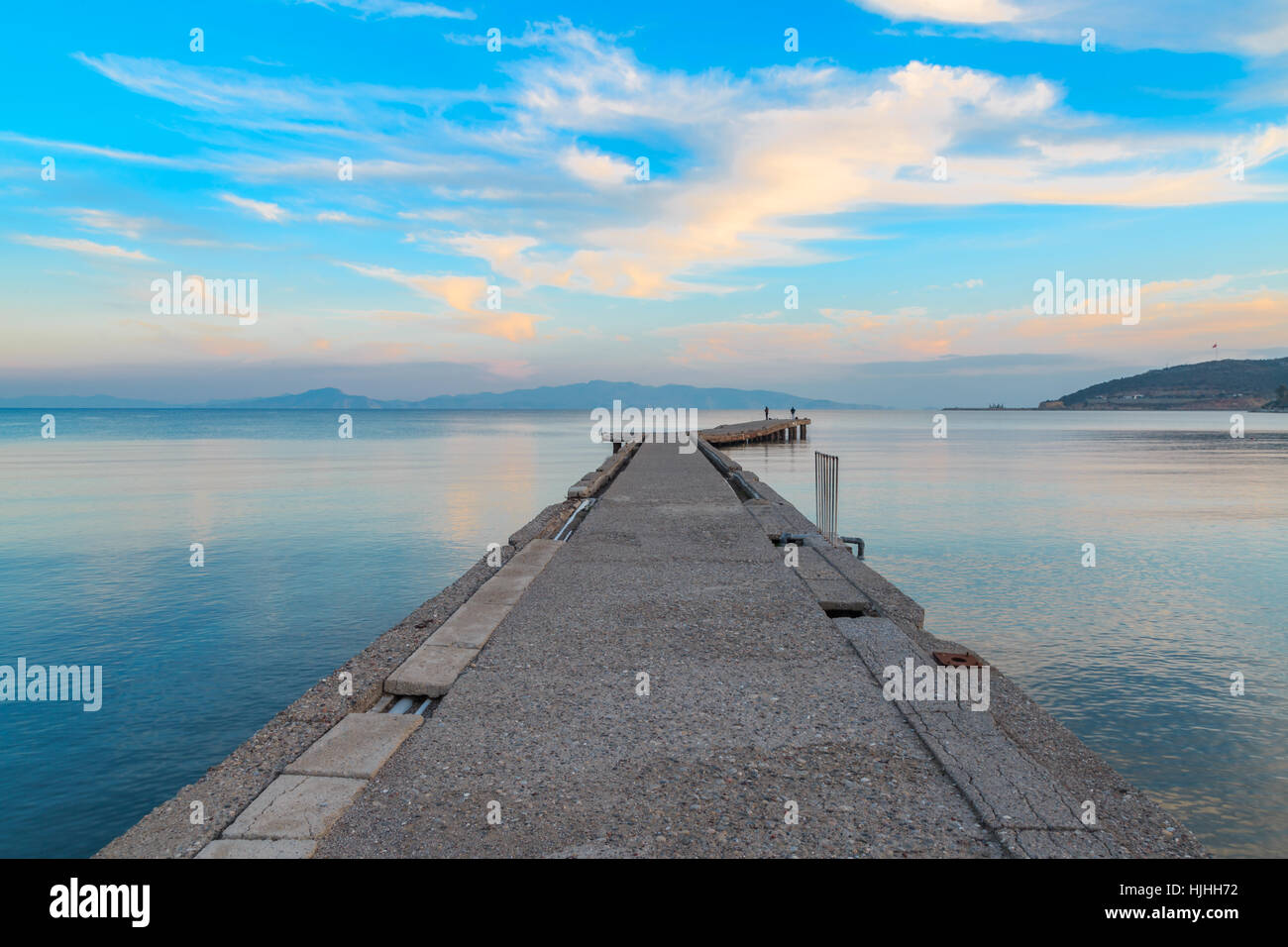 Pier view near marie beach area in datca, Turkey Stock Photo - Alamy
