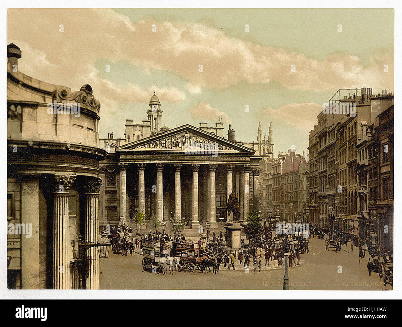 Royal Exchange, London, England (LOC) - Photochrom XIXth century Stock ...