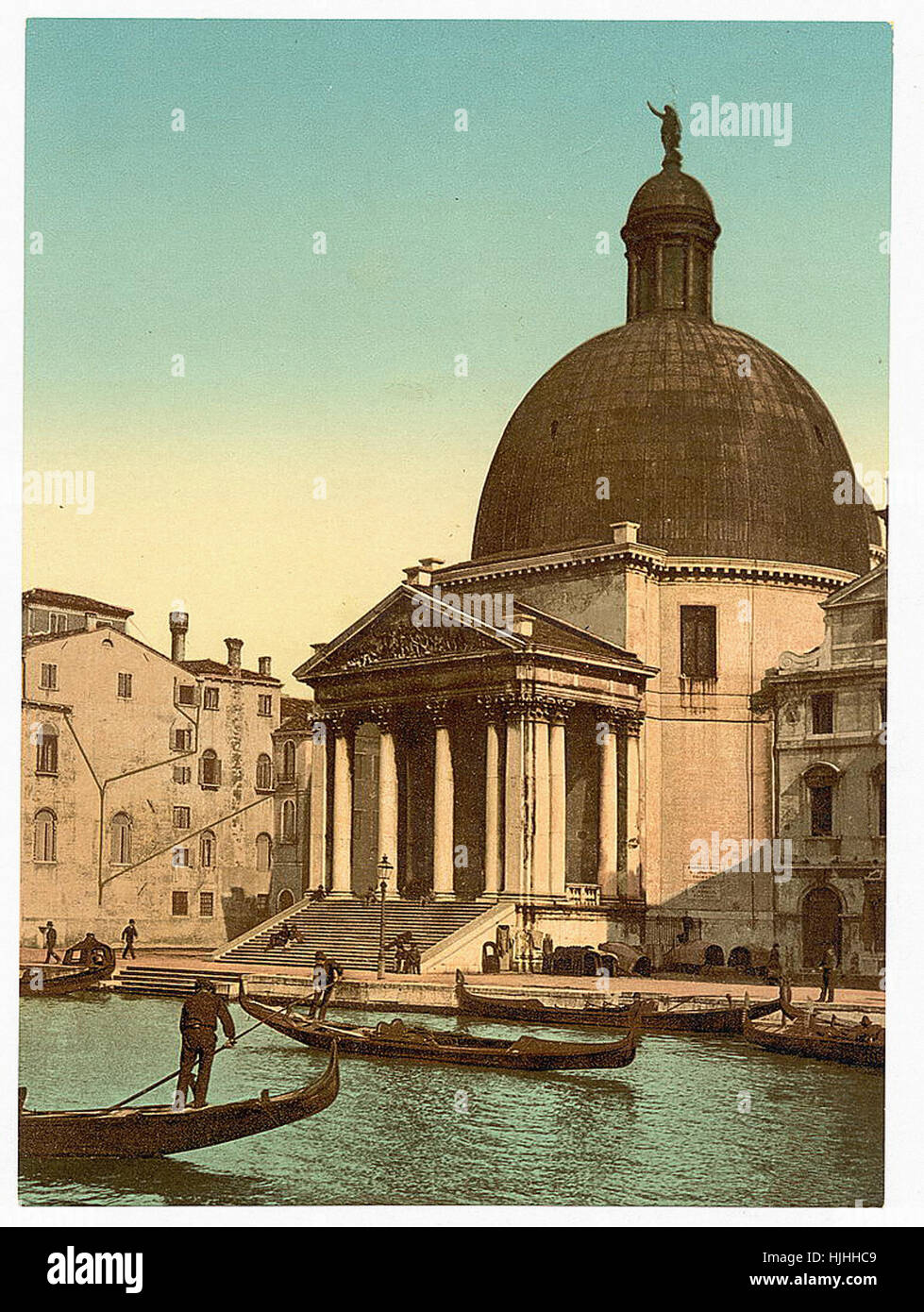 San Simeone Piccolo, Venice, Italy - Photochrom XIXth century Stock ...