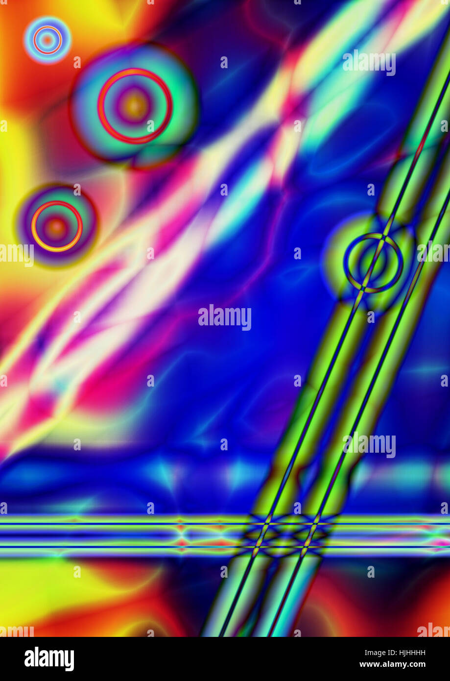 play of colours, lines, coloured, neon, circle, abstract, structures ...