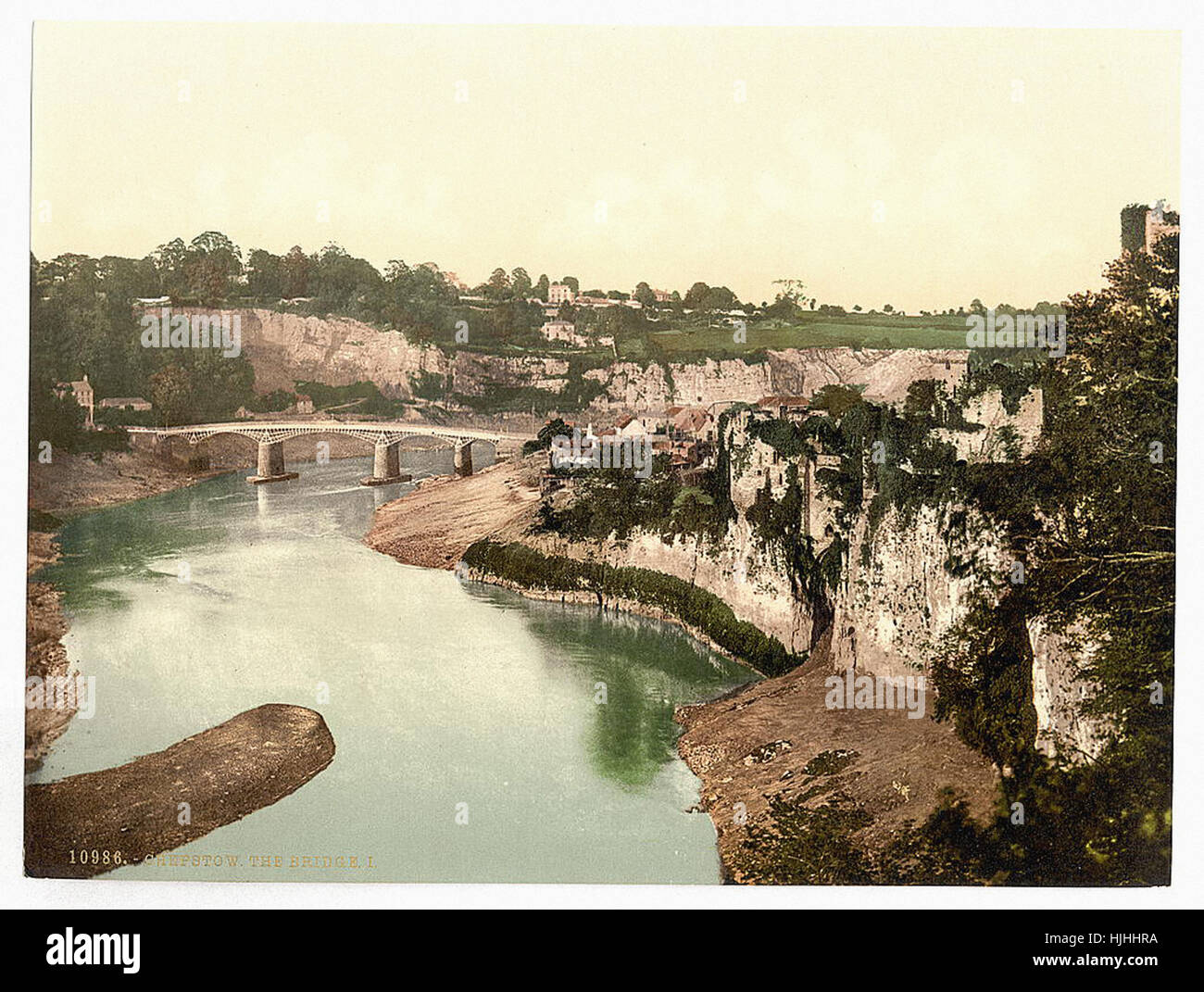 The bridge, I, Chepstow, Wales - Photochrom XIXth century Stock Photo ...