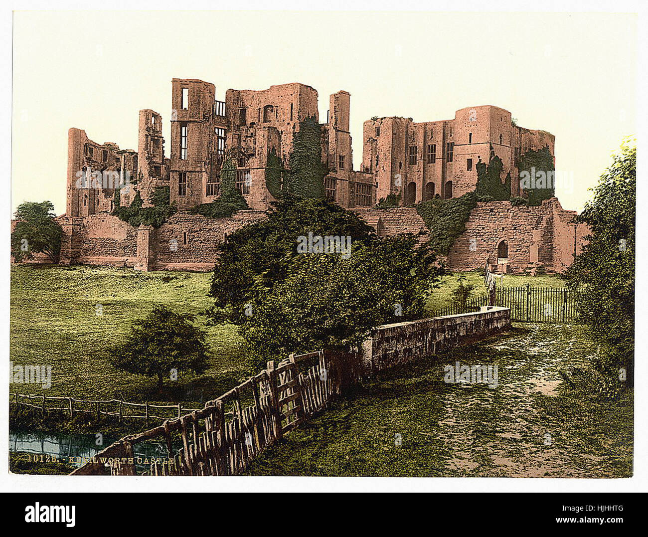 The castle, Kenilworth, England - Photochrom XIXth century Stock Photo ...