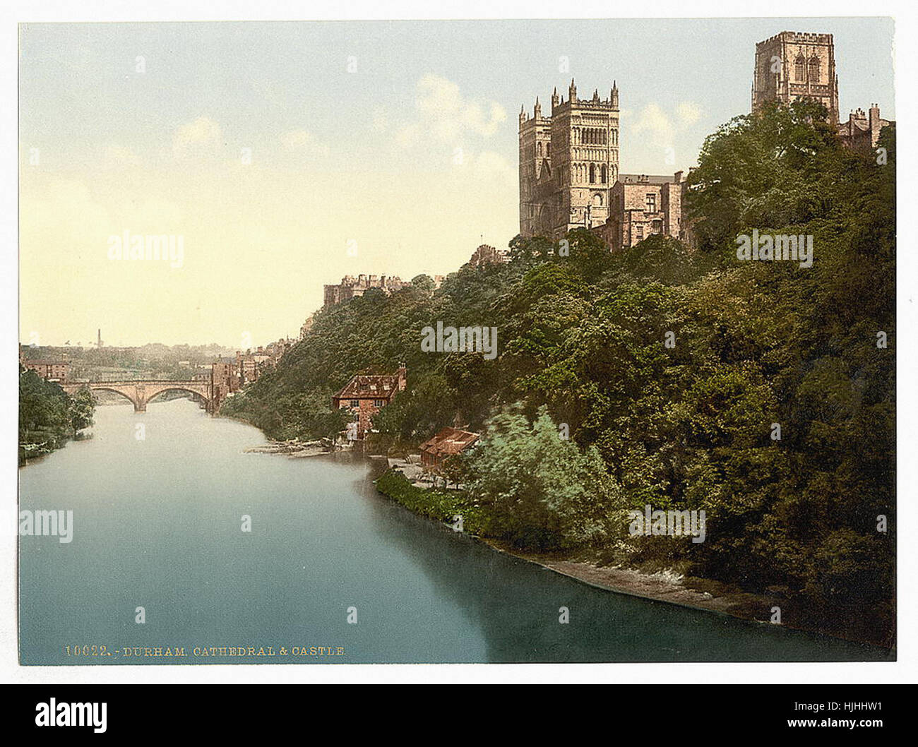 The cathedral and castle from the bridge, Durham, England - Photochrom ...