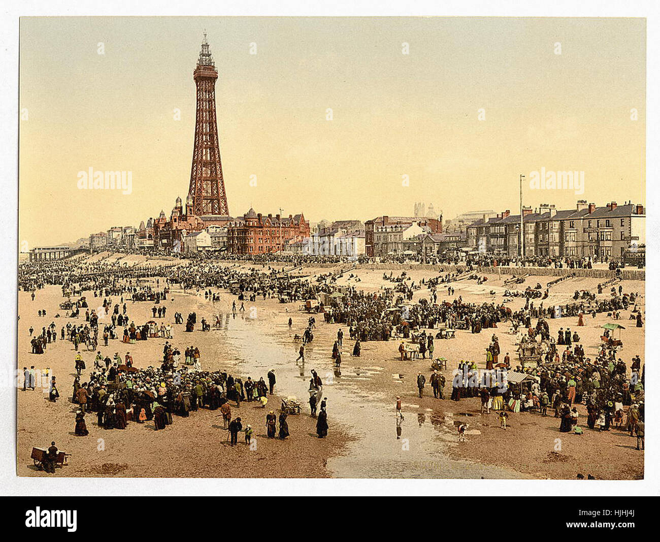 The Promenade and Tower from South Pier, Blackpool, England ...