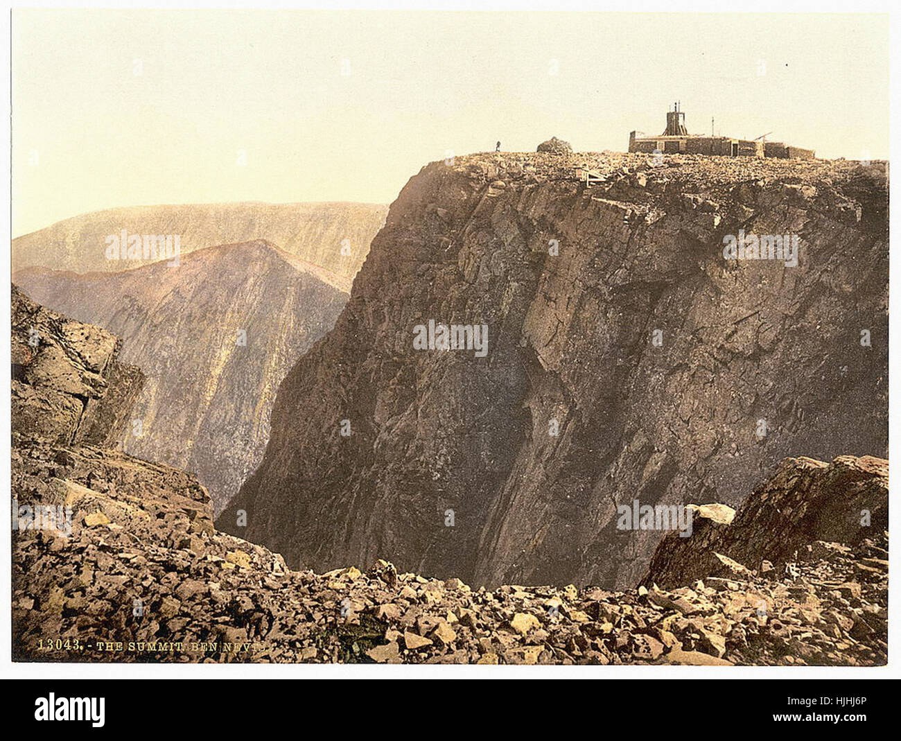 The summit, Ben Nevis, Fort William, Scotland - Photochrom XIXth ...