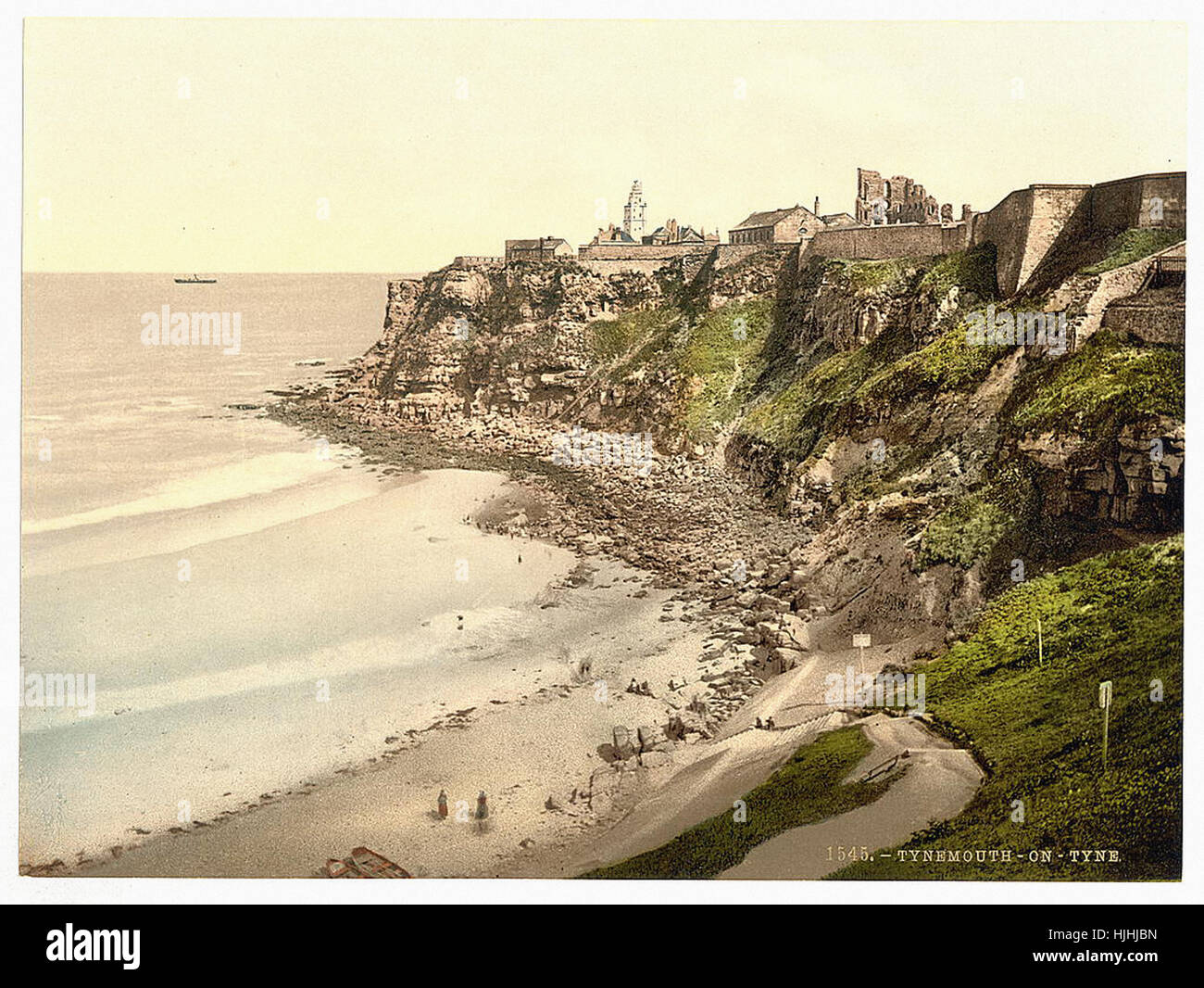 Tynemouth, Newcastle-on-Tyne, England - Photochrom XIXth century Stock ...
