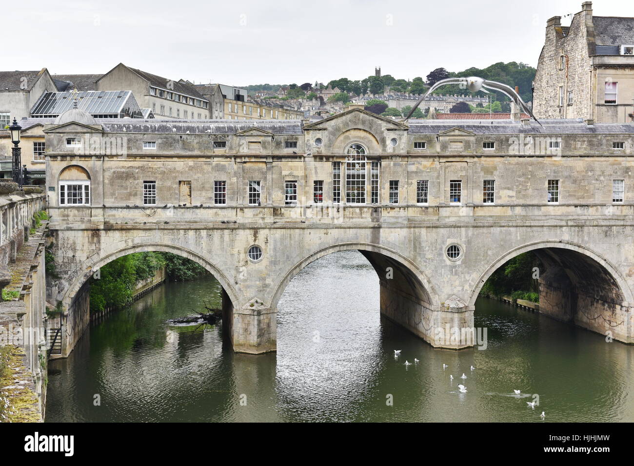 View of Pulteney Bridge over the River Avon in Bath England - Designed ...