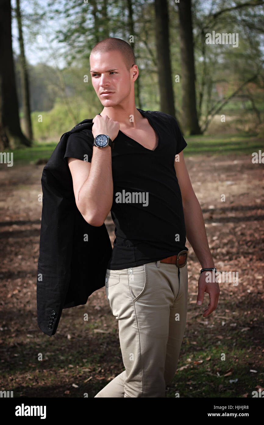 male, masculine, summer, summerly, outdoor, outside, photo model, model ...