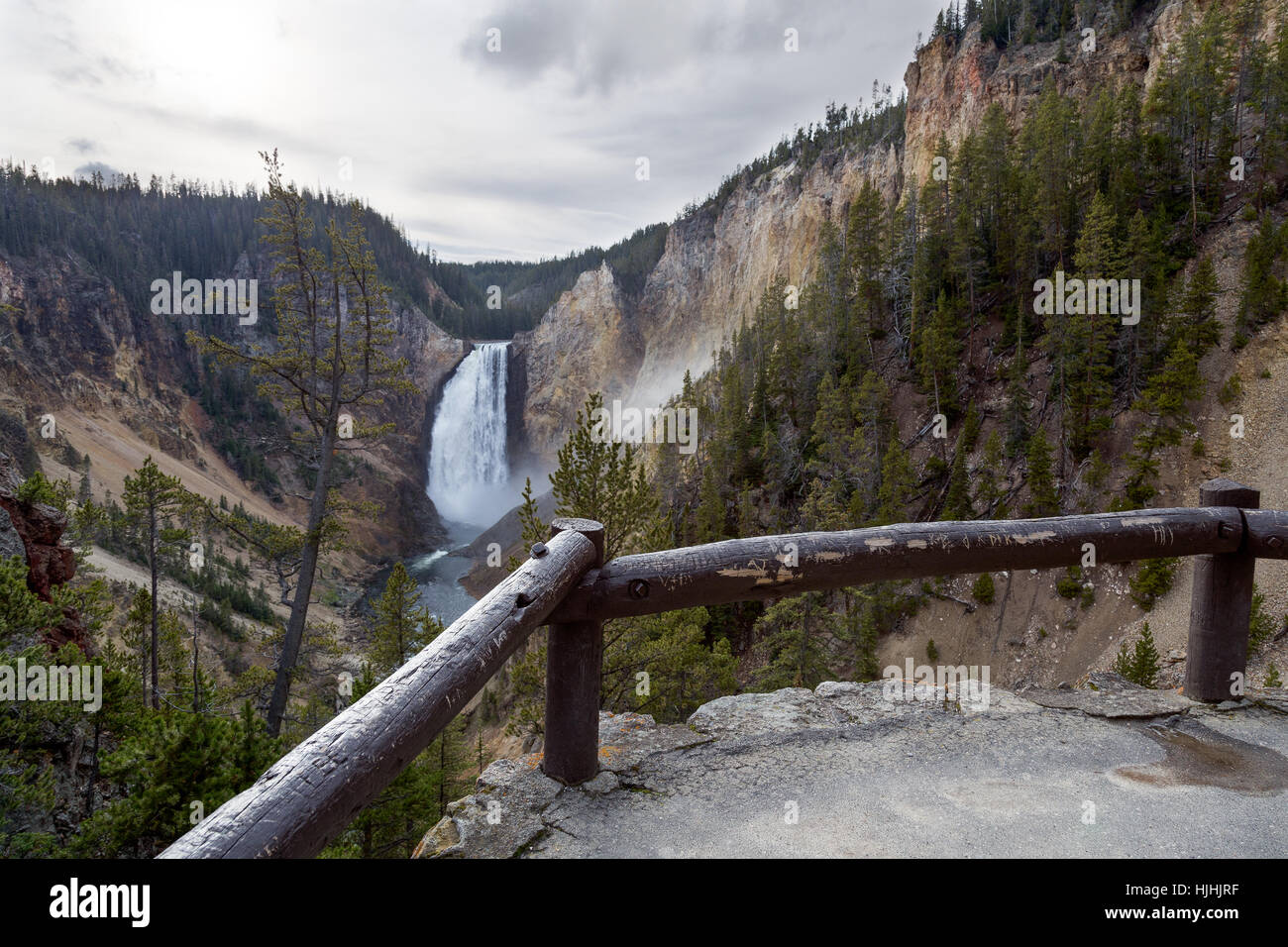 A lookout at the bottom of Red Rock Trail in Yellowstone National Park ...
