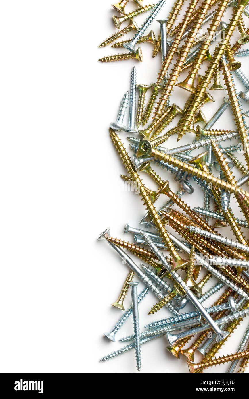 tool, isolated, wood, screw, steel, metal, pivots, bolt, construction ...