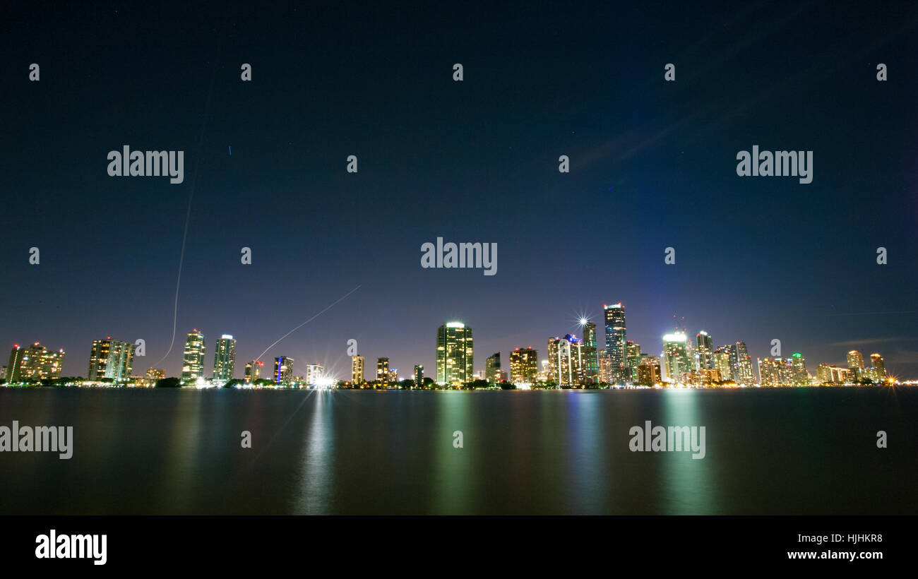 Cityscape of Miami from across the bay Stock Photo - Alamy