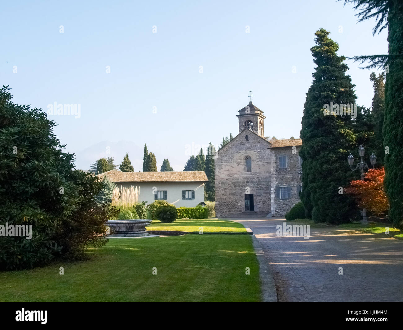 Piona, Italy - October 29, 2014: Piona Abbey, the Church inside the ...