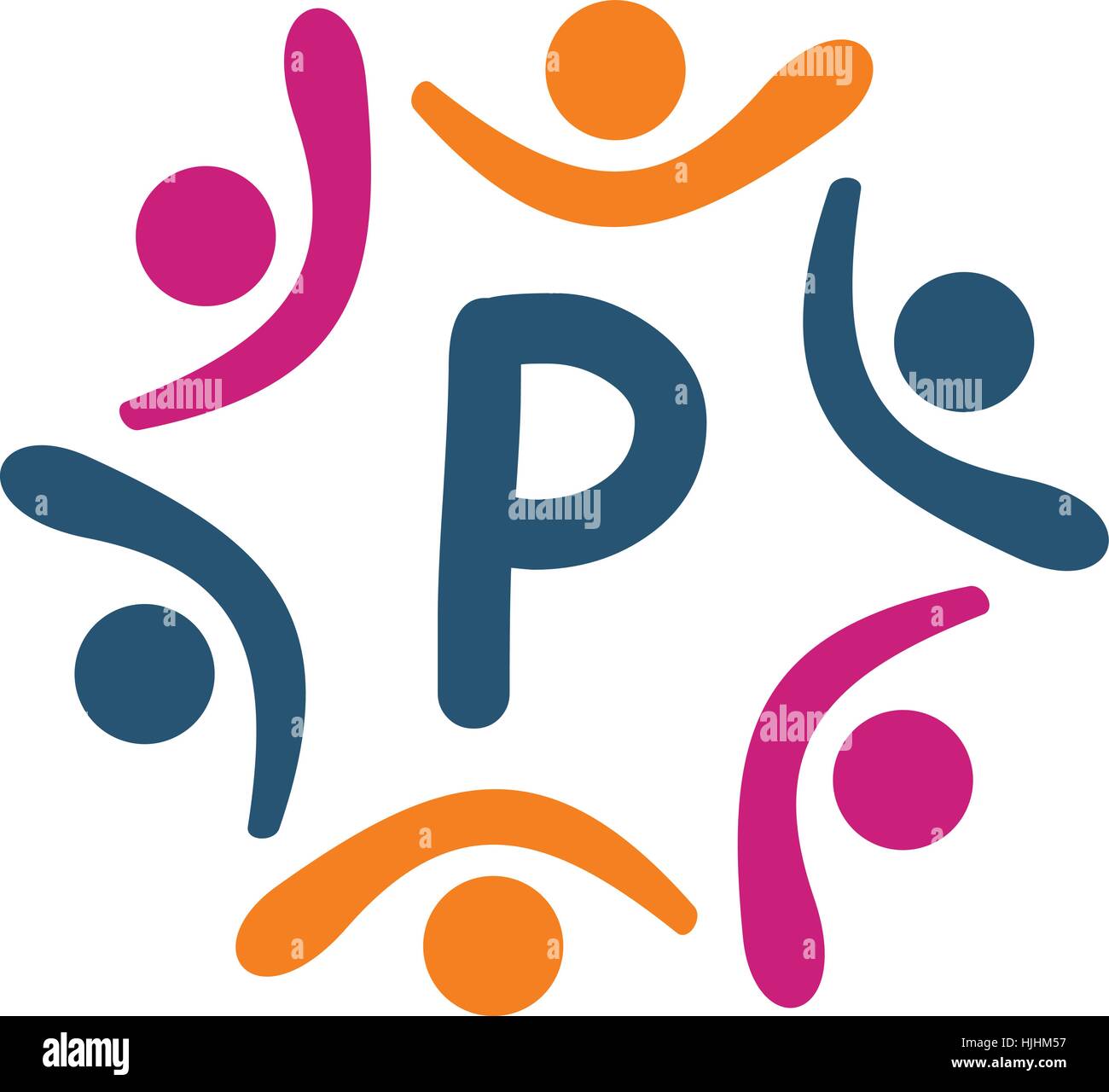 Friendship Teamwork Parenting Letter P Stock Vector Image & Art - Alamy