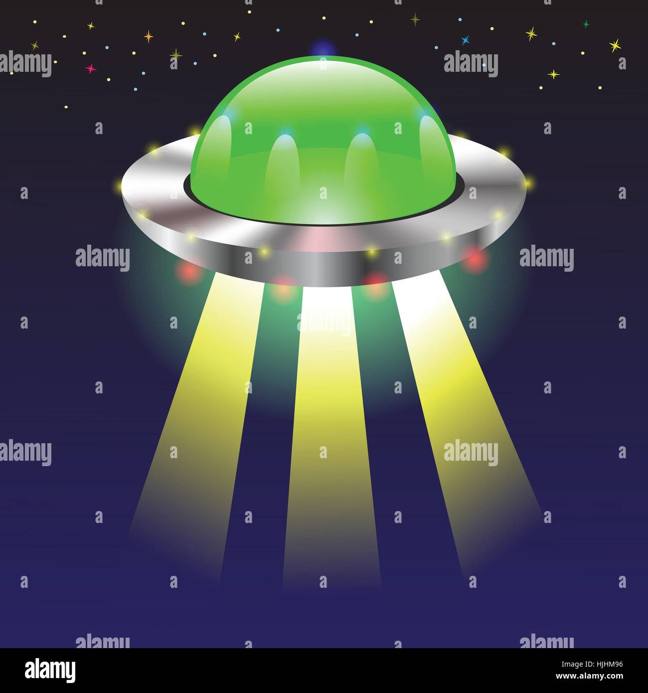 colorful illustration with spaceship for your design Stock Photo - Alamy