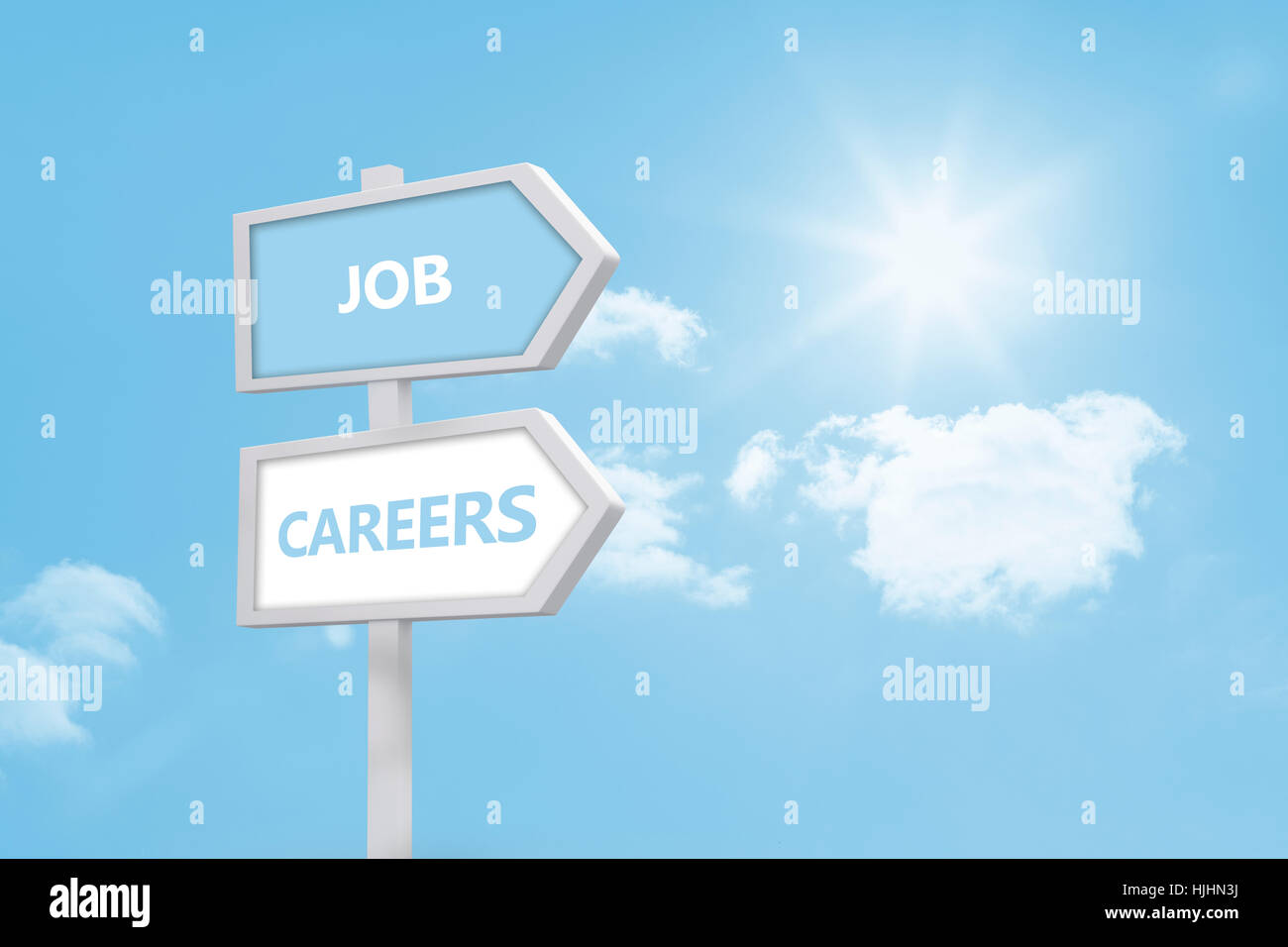 Job and careers road sign with clouds Stock Photo - Alamy