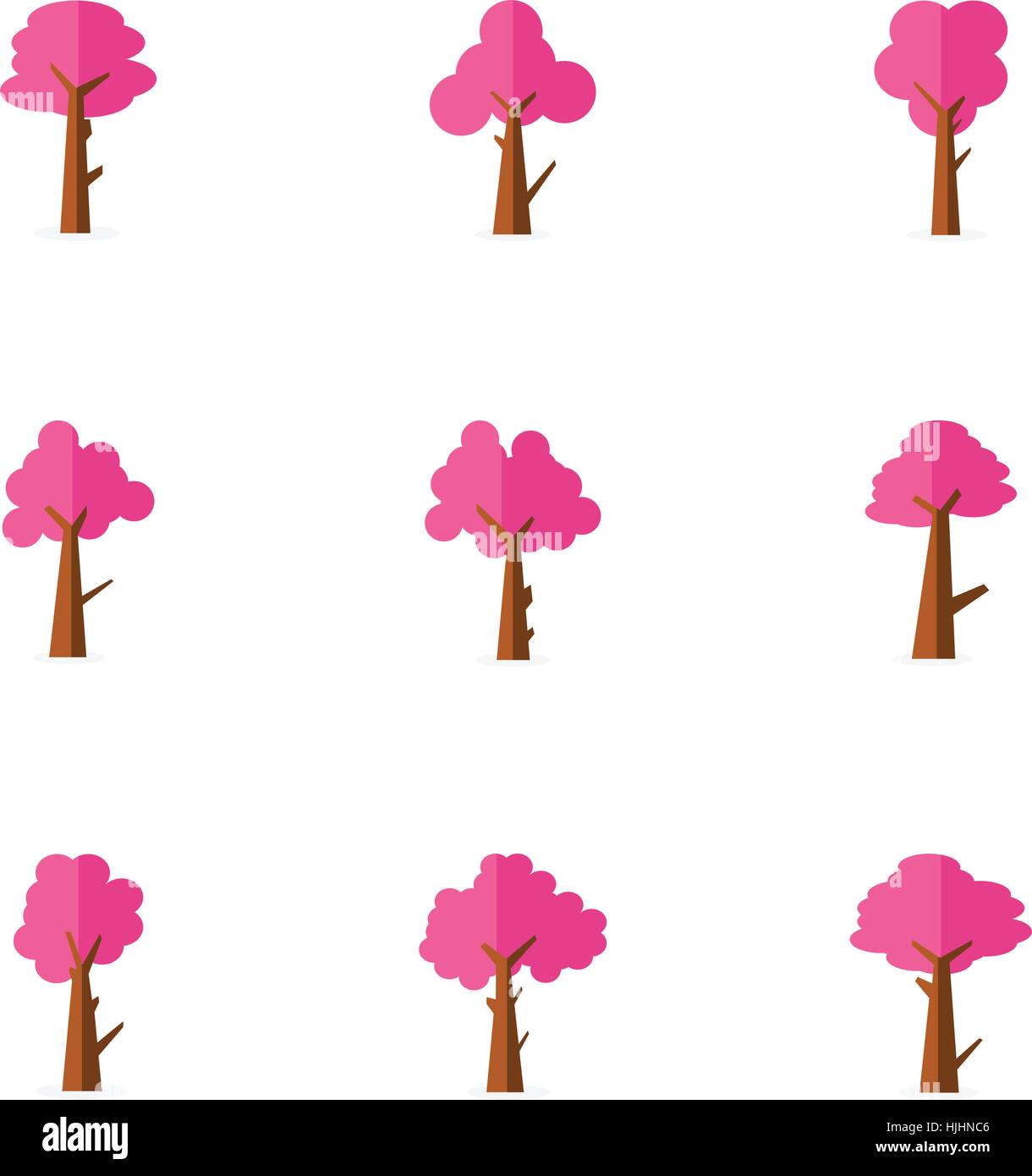 Illustration Of Tree Set Stock Stock Vector Image And Art Alamy