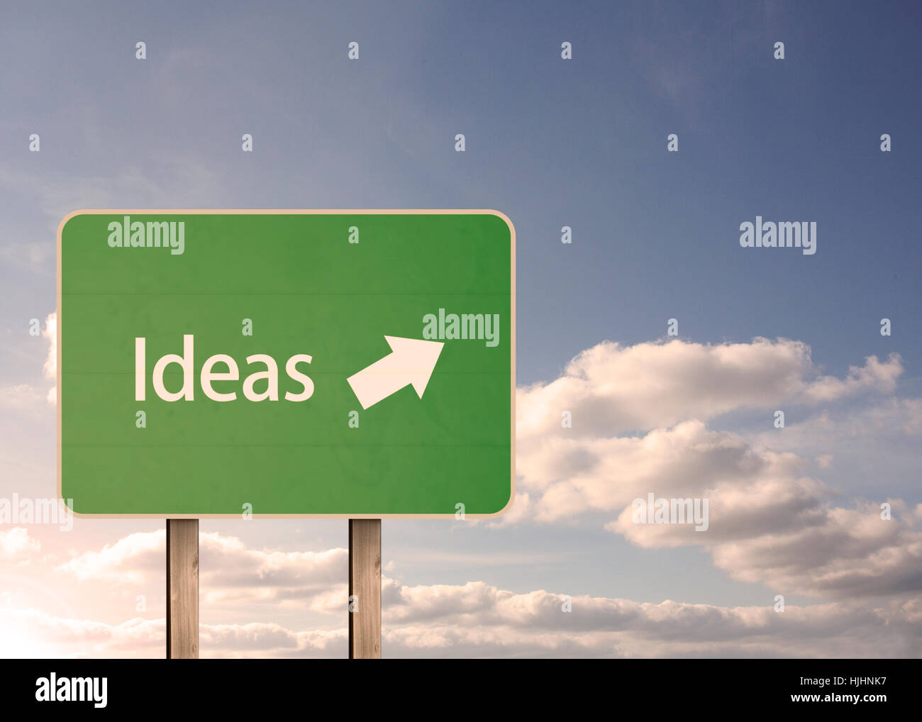 Ideas road sign with arrow Stock Photo - Alamy