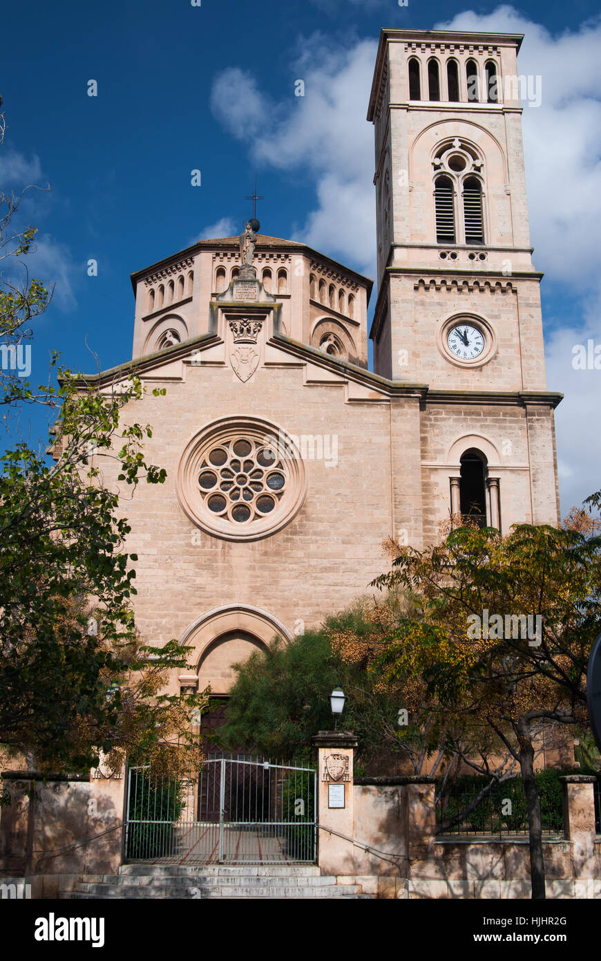 blue, tower, religion, church, cross, mallorca, attraction, spain ...