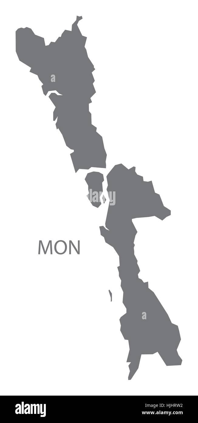 Mon Myanmar Map in grey Stock Vector Image & Art - Alamy