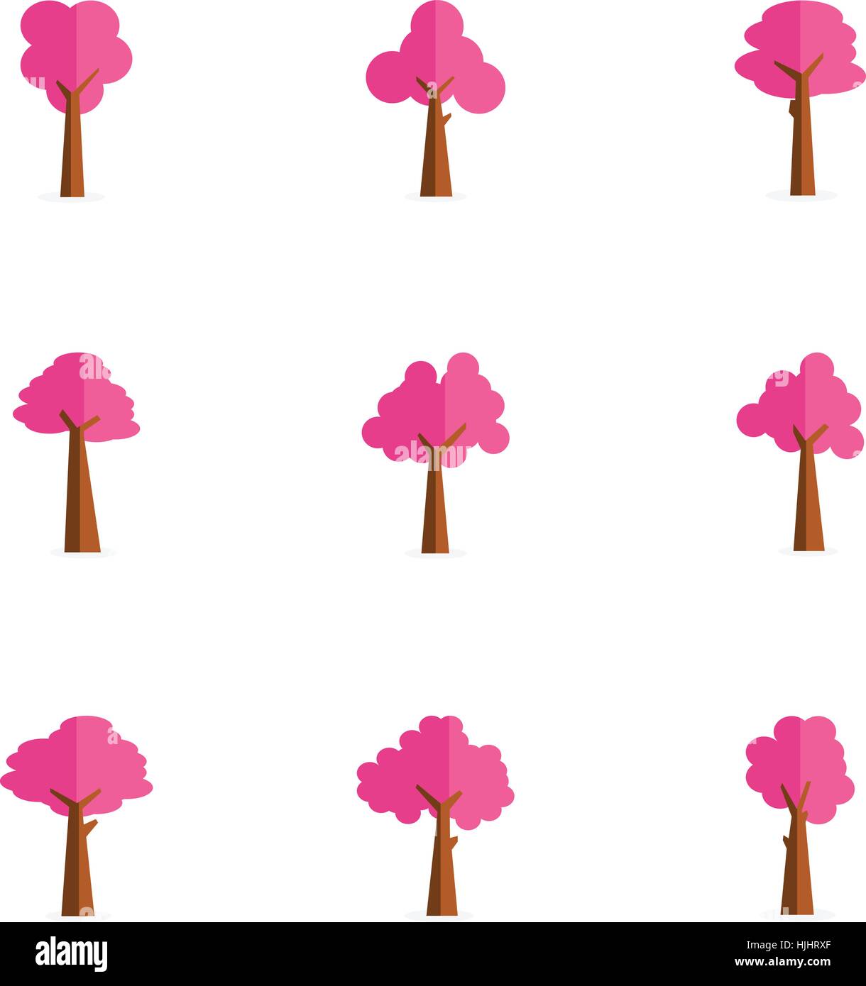 Vector art of tree set Stock Vector Image & Art - Alamy