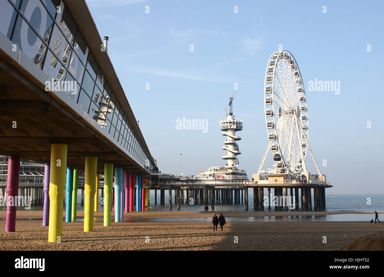 Scheveningen Pier at the North Sea beach resort of Scheveningen - Den ...