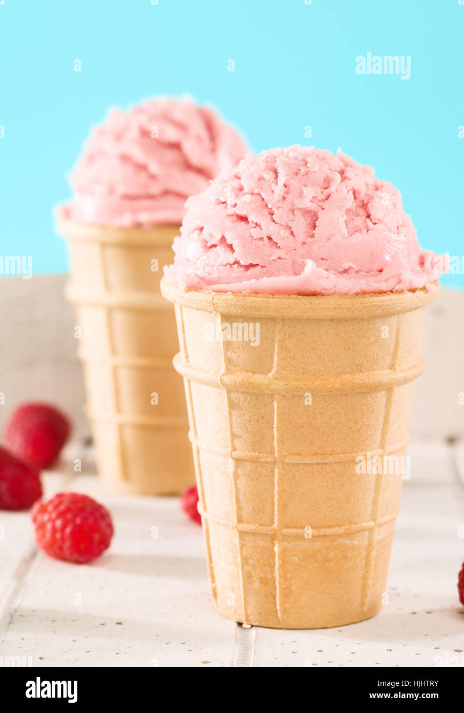 summer, summerly, raspberry, waffle, raspberries, ice cream, ice-cream ...