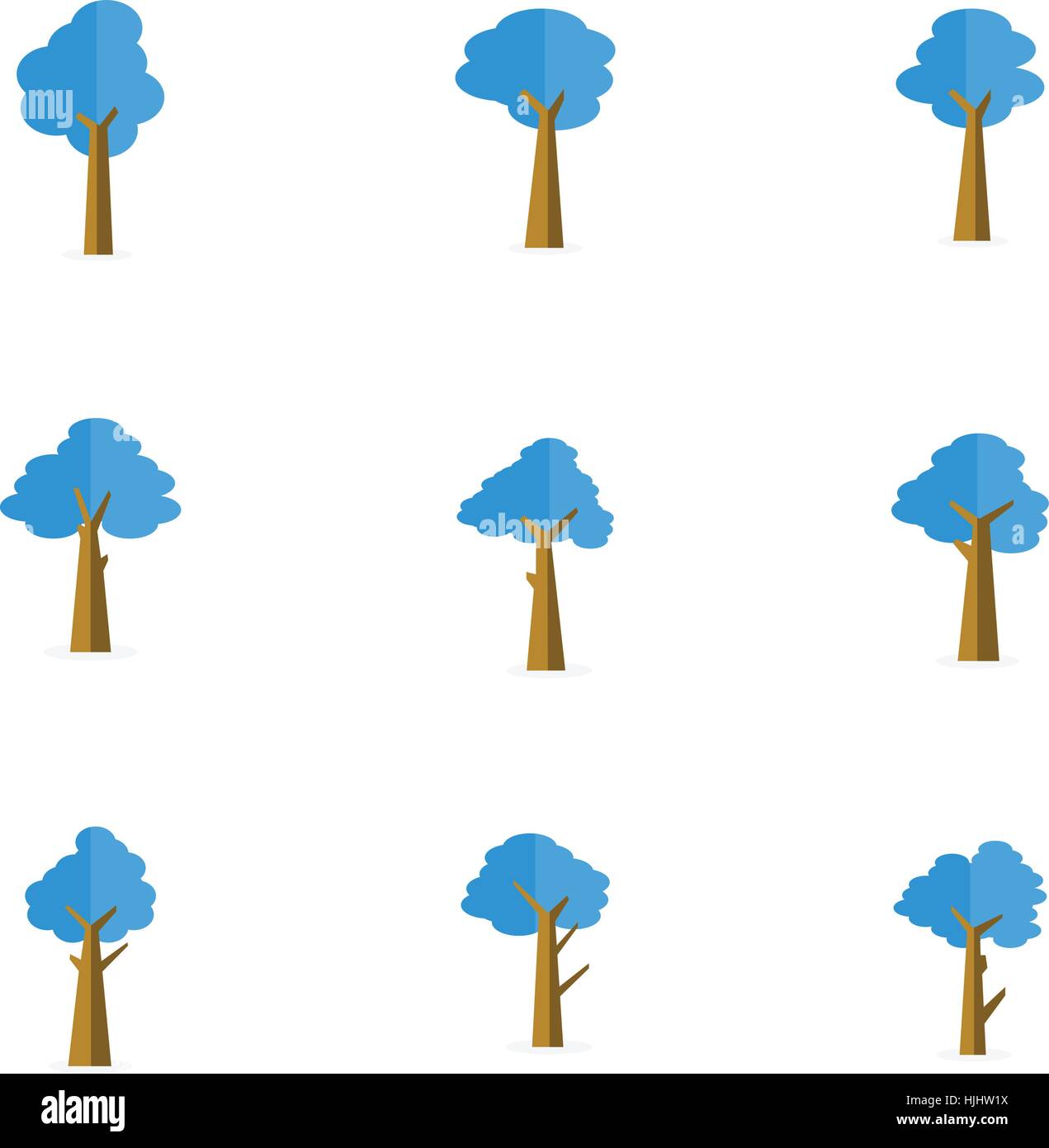Vector illustration of tree set Stock Vector Image & Art - Alamy