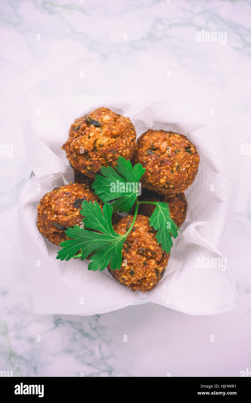 Falafel on white table Stock Photo - Alamy