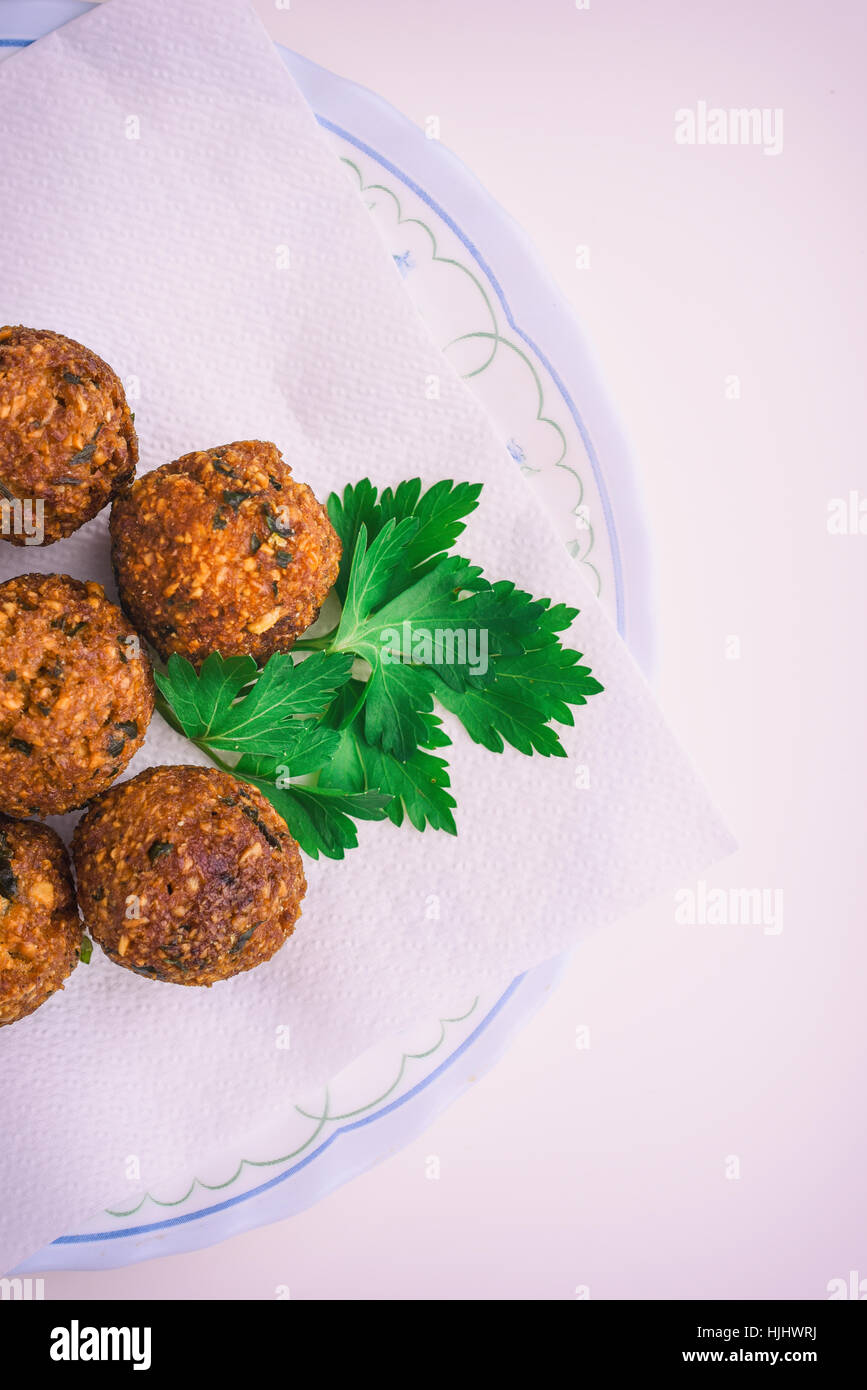 Falafel on white table Stock Photo - Alamy