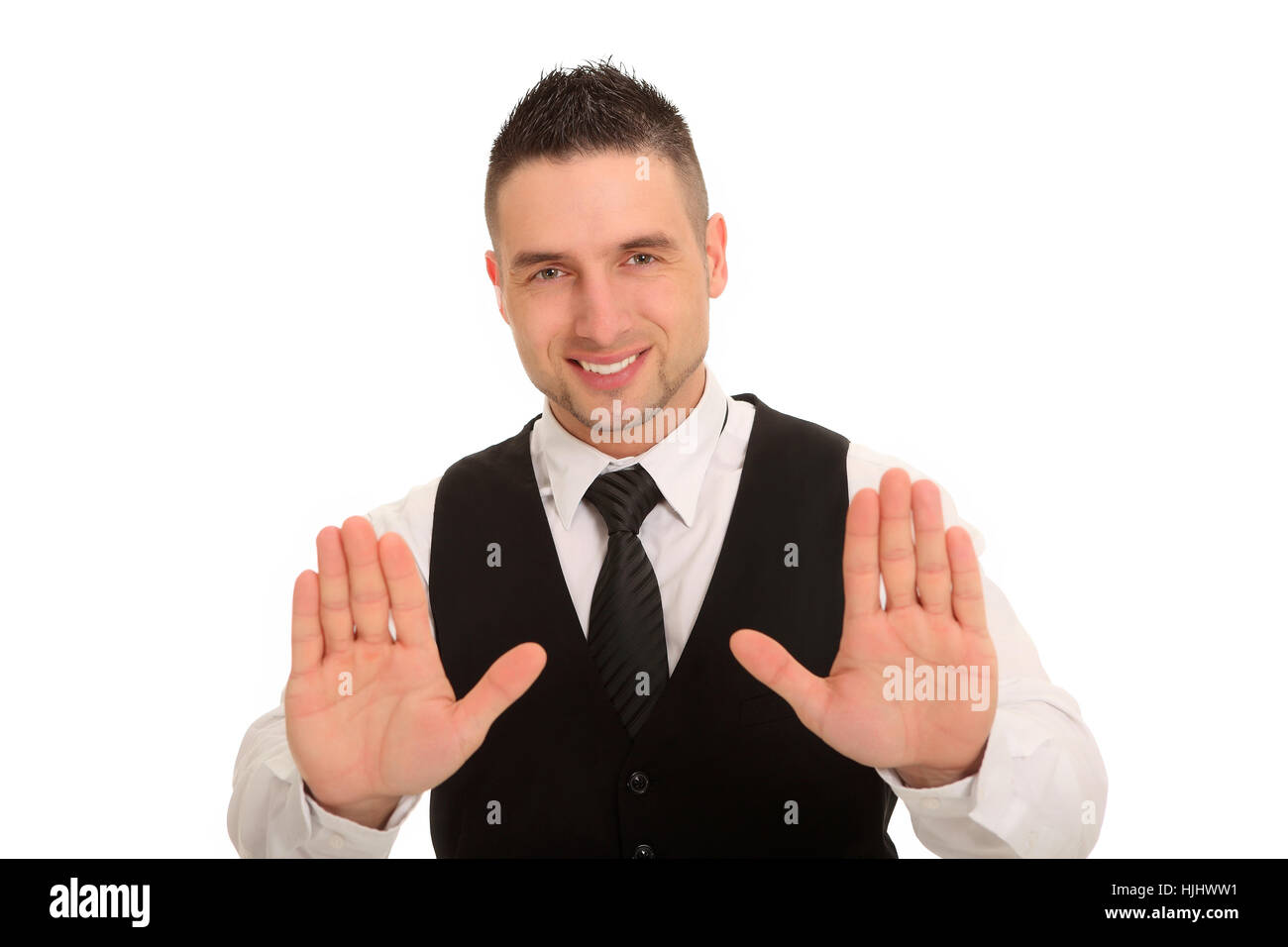 Pictogram hand stop signal image hi-res stock photography and images ...