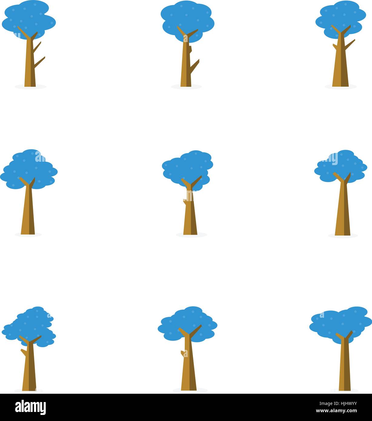 Illustration of tree set various vector flat Stock Vector Image & Art ...