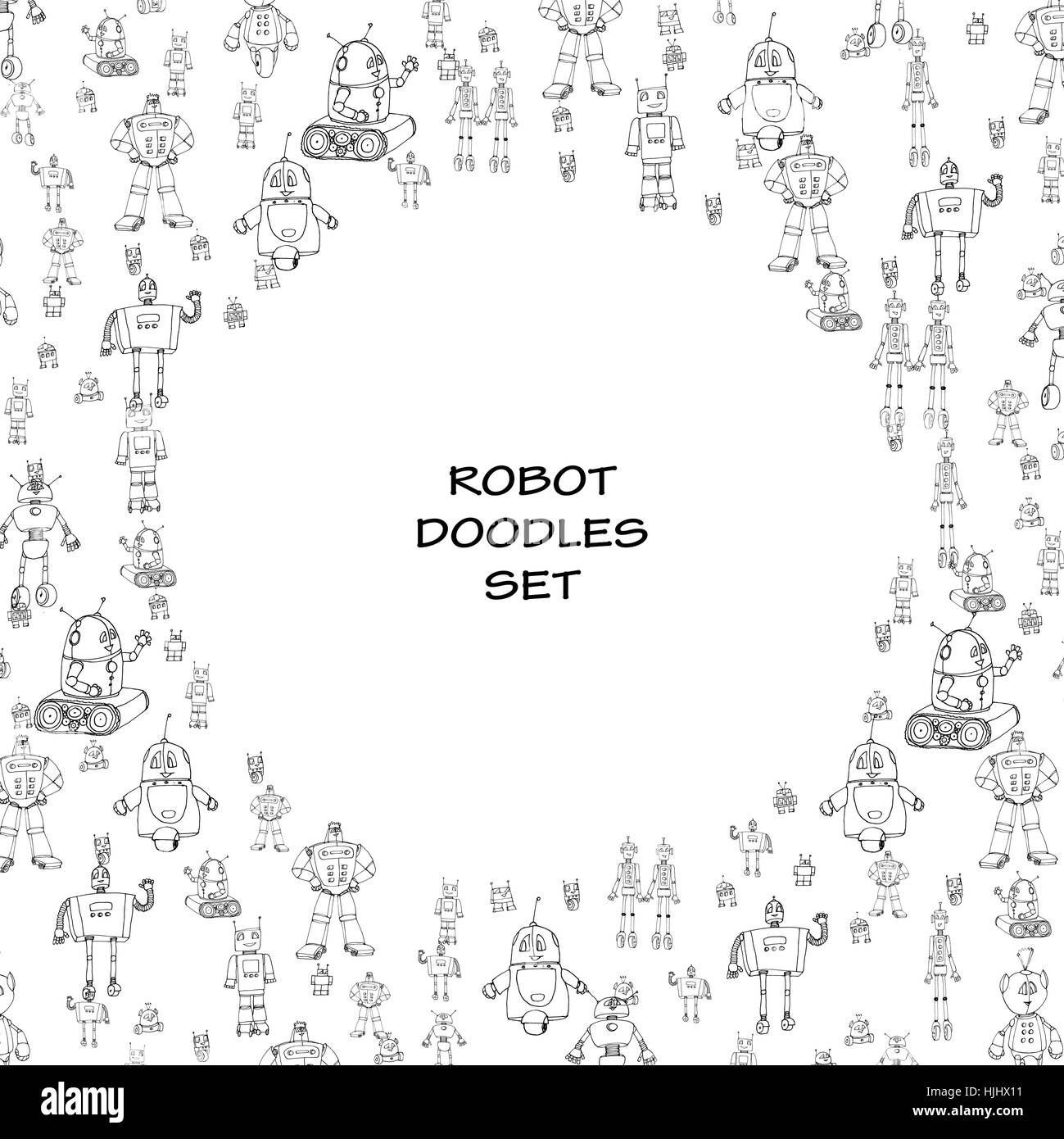 Robot doodle frame Stock Vector Image & Art - Alamy