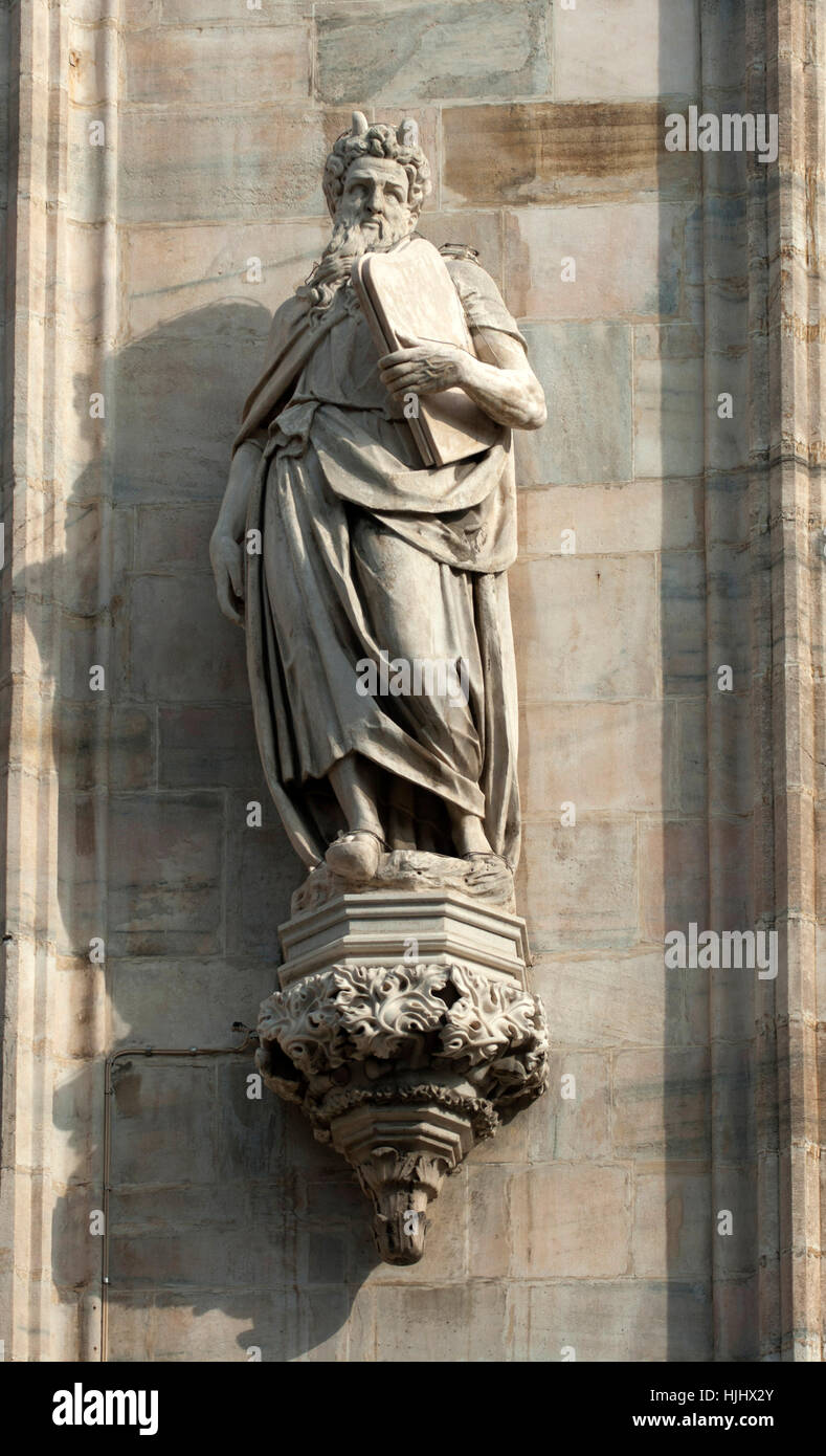 representation of moses on the facade of the milan cathedral Stock ...