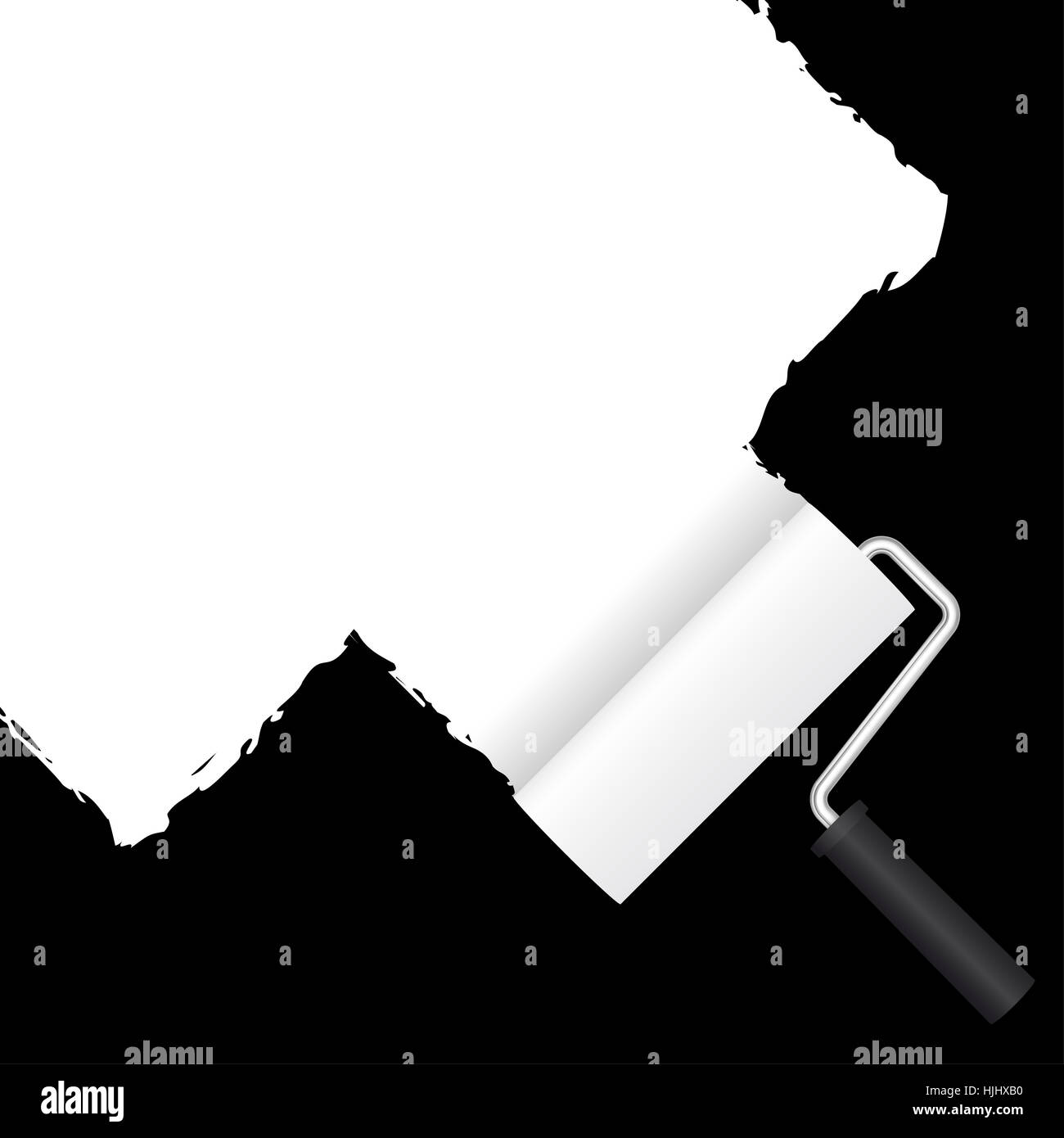 repainting with paint roller - black background Stock Photo - Alamy